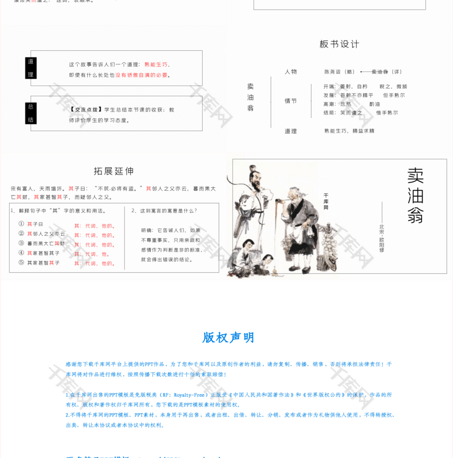 人教版七年级下册卖油翁语文课件PPTppt模板免费下载 PPT模板 千库网