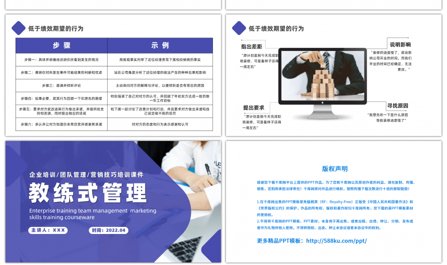 紫色简约商务教练式管理PPTppt模板免费下载 PPT模板 千库网