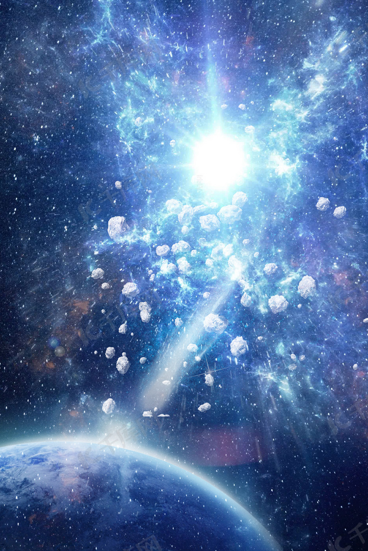 星际破裂爆炸碎片科幻H5背景图片免费下载 千库网