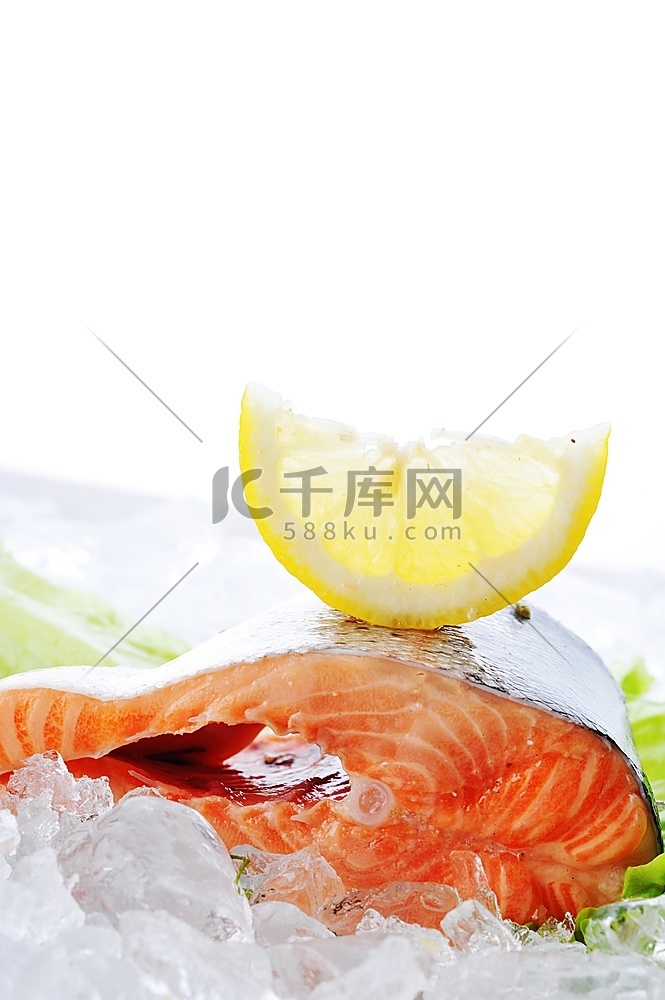 红鱼片加冰柠檬图画柚子高清摄影大图 千库网