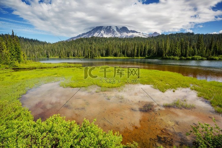 雷尼尔山国家公园华盛顿自然公园风景高清摄影大图 千库网