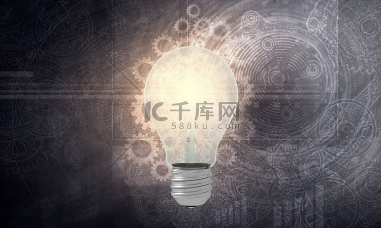 带有绘制图表和图形的创意灯泡高清摄影大图 千库网