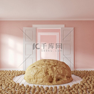 房间里有个大胡桃3D概念高清摄影大图 千库网