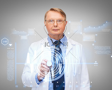 有听诊器的镇静医生或教授高清摄影大图 千库网