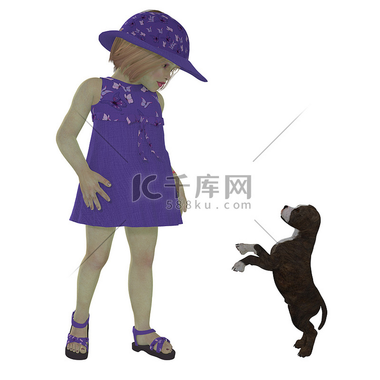 伊丽莎和斯塔福德郡小狗高清摄影大图 千库网
