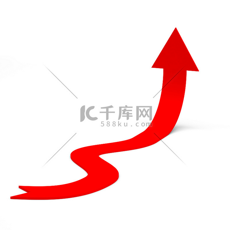 红色上升箭头高清摄影大图 千库网