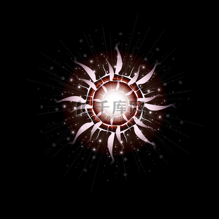 明亮的星爆光效果与闪闪发光的火花 星云耀斑高清摄影大图 千库网