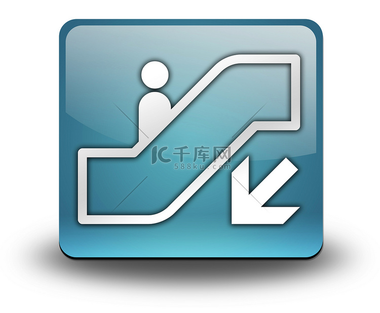 图标按钮象形图自动扶梯向下高清摄影大图 千库网