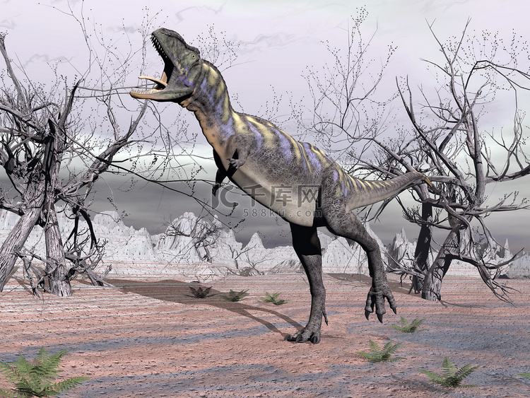 Aucasaurus 恐龙 3D 渲染高清摄影大图 千库网