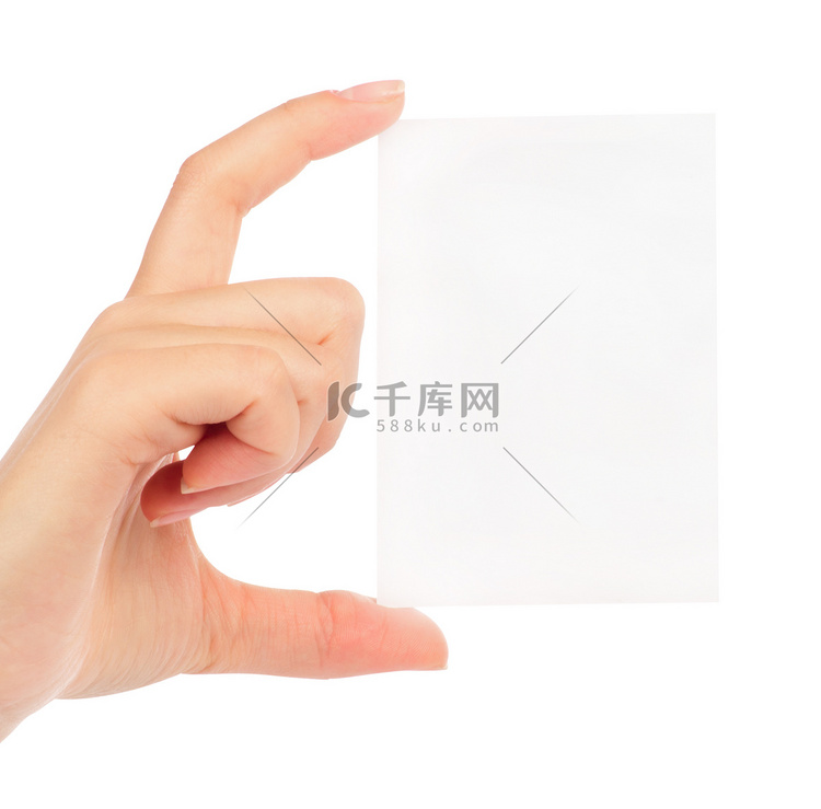 拿着白纸名片的女实业家的手高清摄影大图 千库网
