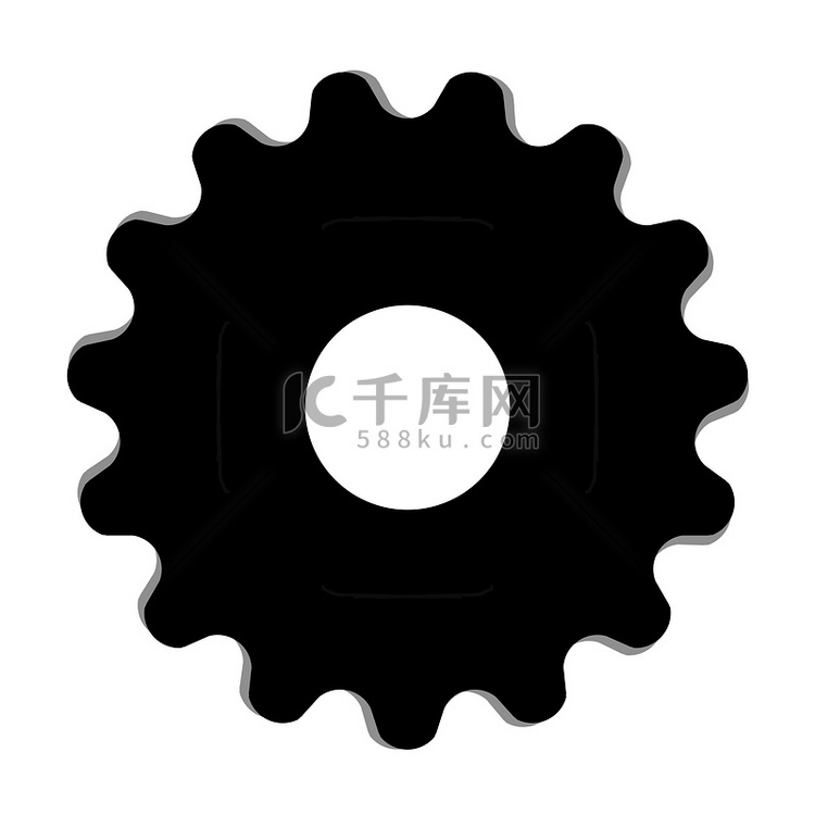 白色背景上的齿轮或齿轮图标技术驾驶符号高清摄影大图 千库网