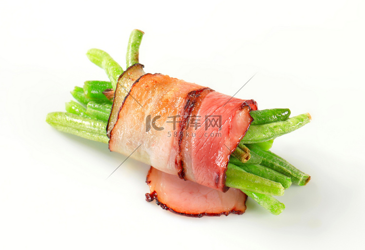 培根包四季豆高清摄影大图 千库网