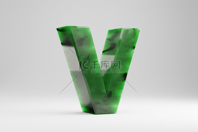 玉 3d 字母 V 大写高清摄影大图 千库网
