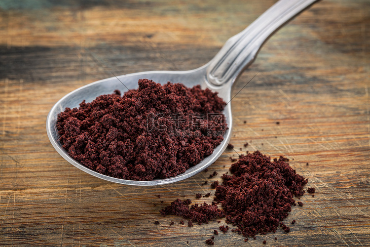 acai 浆果粉对汤匙高清摄影大图 千库网