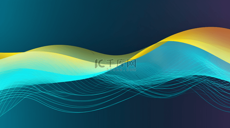 抽象的梦幻波浪线矢量光泽横幅背景图片免费下载 海报banner 高清大图 千库网 图片编号6520462