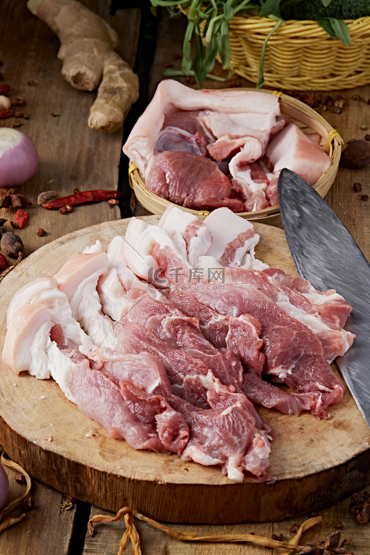 检疫合格的屠宰生鲜猪肉高清摄影大图 千库网