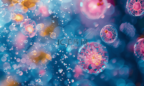 深度显微镜下的细菌病毒或细菌微生物细胞高清摄影大图 千库网