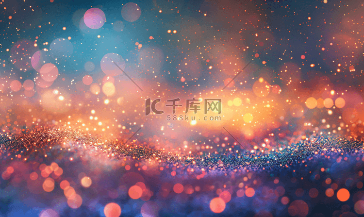 彩色背景模糊散景纹理和离焦闪闪发光的灯光高清摄影大图 千库网