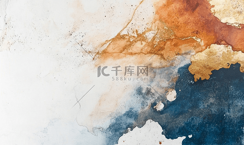 抽象彩色水彩背景纹理手绘艺术蓝色棕色橙色背景高清摄影大图 千库网