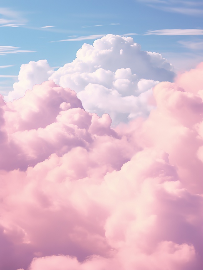 天空蓬松淡粉色棉花糖云背景12背景图片免费下载 海报banner 高清大图 千库网 图片编号6476292