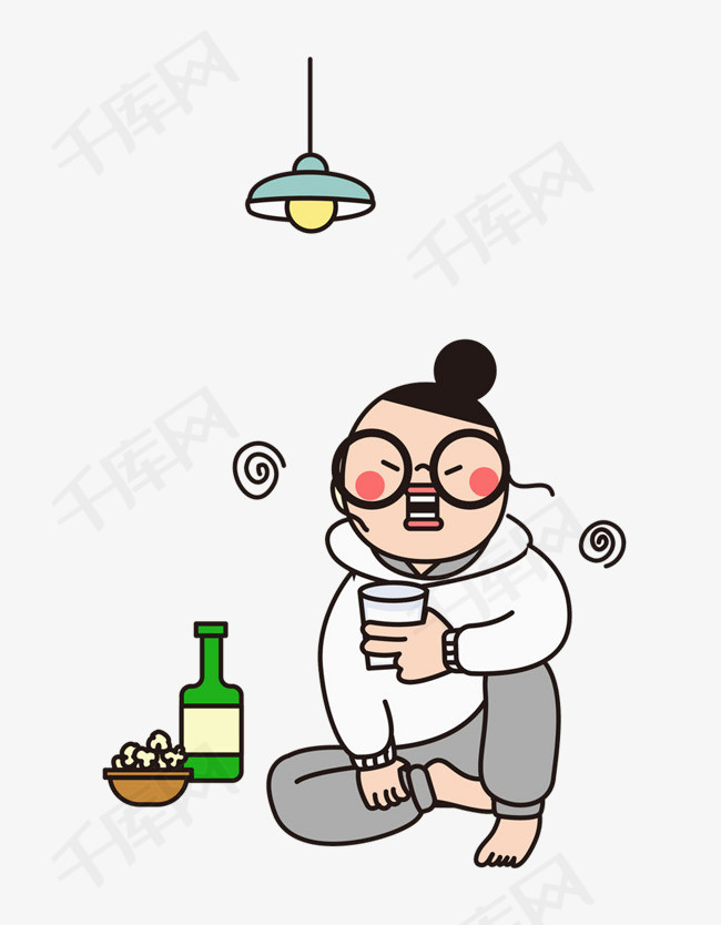 醉酒图片卡通图片醉酒可爱表情图 伤感说说吧