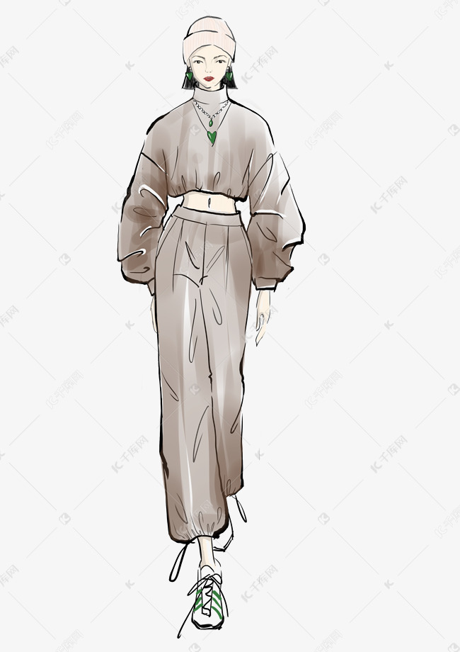 女装服装效果图设计图手稿模特时装素材图片免费下载 千库网