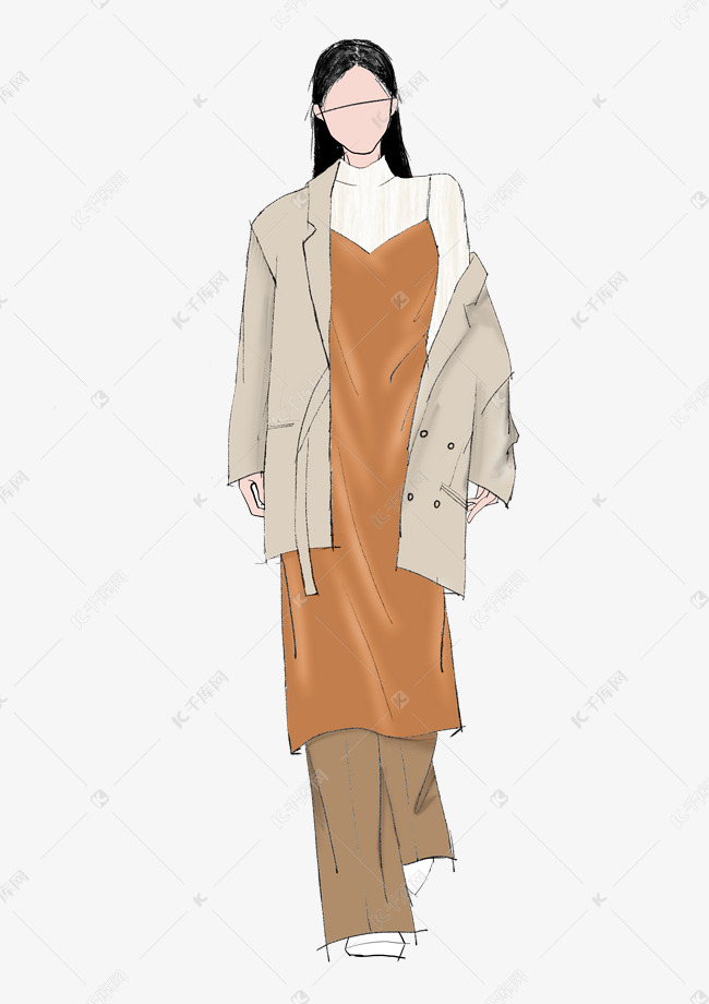 女装服装效果图设计图手稿模特时装素材图片免费下载 千库网