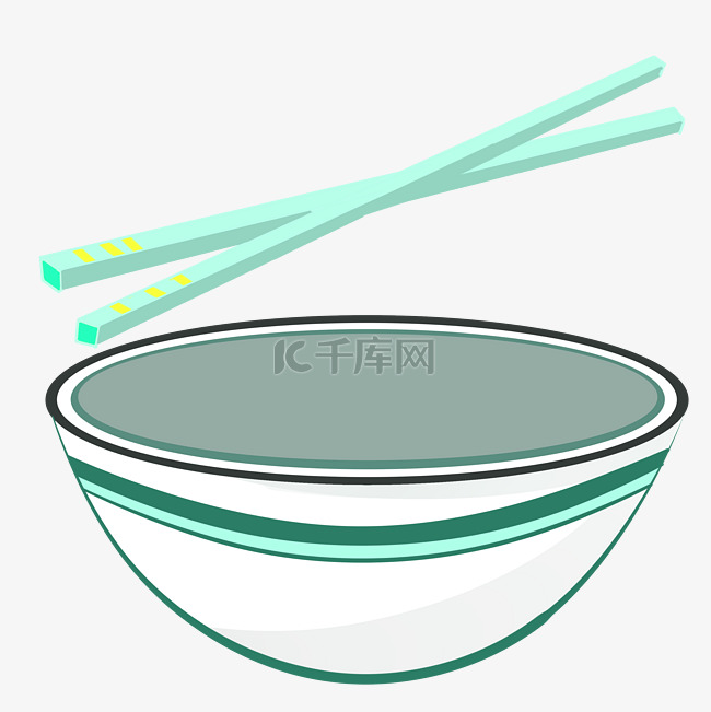 白色的碗筷手绘插画素材图片免费下载 千库网