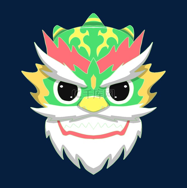 手绘新年舞狮头素材图片免费下载 千库网