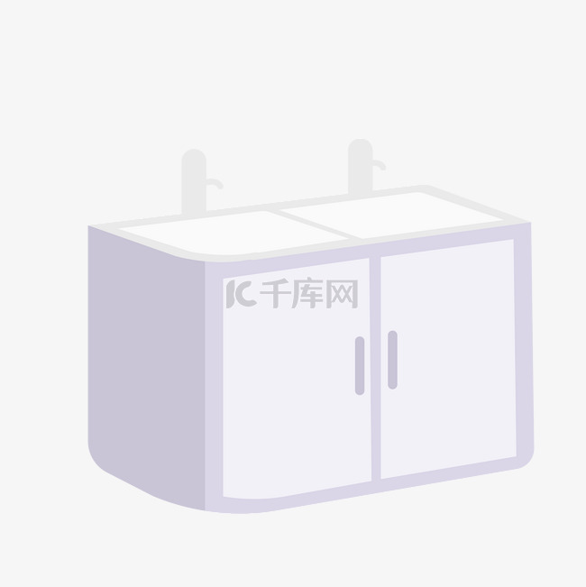 手绘卡通卫生间洗手台柜子卫生间设施素材图片免费下载 千库网