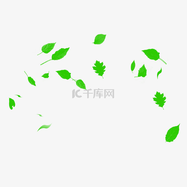 多种漂浮的绿色叶子素材图片免费下载 千库网