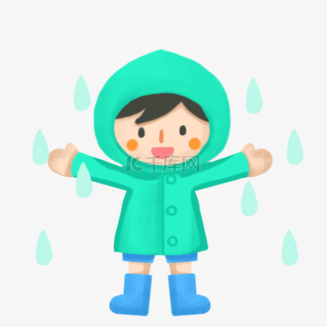 穿雨衣的小孩子卡通免费下载素材图片免费下载 千库网