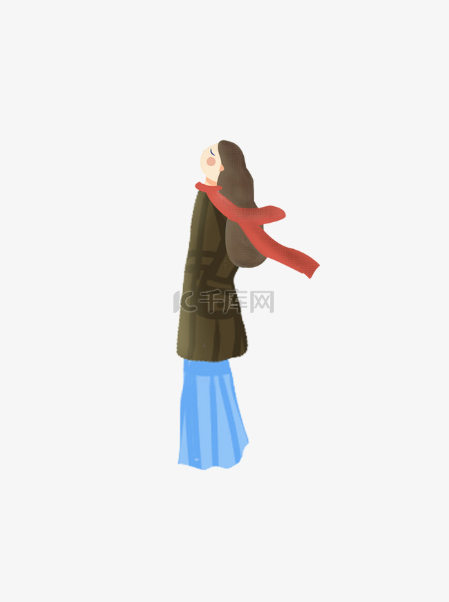 抬头仰望的女孩素材图片免费下载 千库网