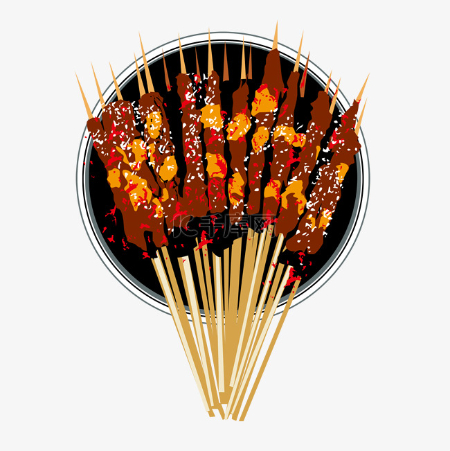 卡通羊肉串免抠图素材图片免费下载 千库网