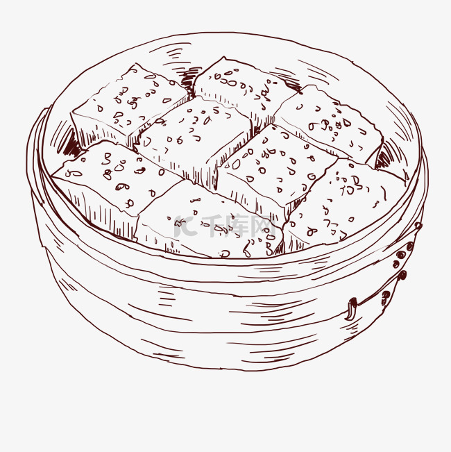 线描臭豆腐美食插画素材图片免费下载 千库网