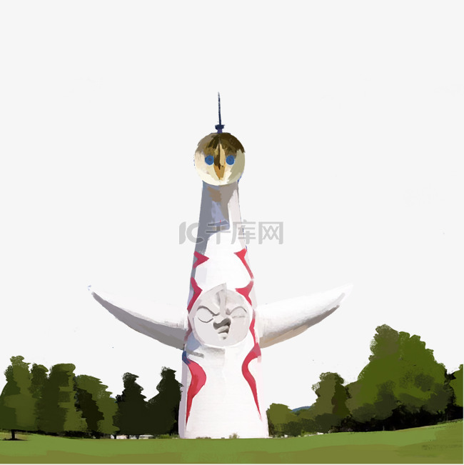手绘城市地标建筑插画素材图片免费下载 千库网