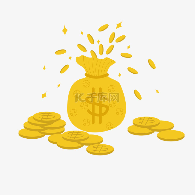 手绘金融钱袋素材图片免费下载 千库网