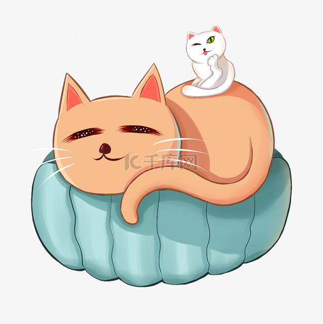 卡通可爱的小猫素材图片免费下载 千库网
