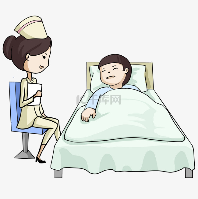 和病人交谈的卡通护士素材图片免费下载 千库网