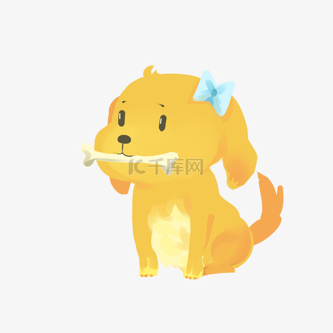 可爱小金毛卡通插画素材图片免费下载 千库网