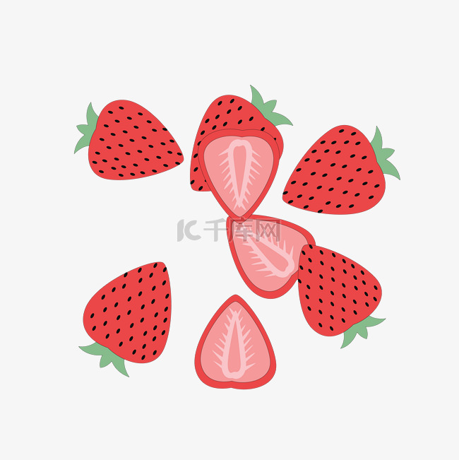 草莓矢量插画免抠PNG素材图片免费下载 千库网