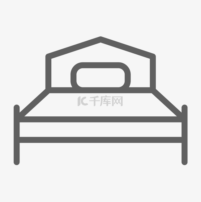 卡通侧面手绘床线稿素材图片免费下载 千库网