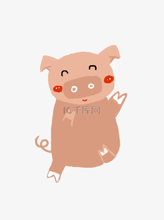 手绘动物猪插画可商用元素素材图片免费下载 千库网