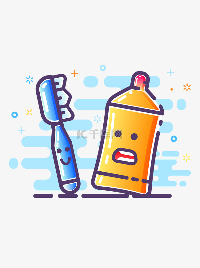 mbe风格渐变牙膏牙刷引导图矢量元素素材图片免费下载 千库网
