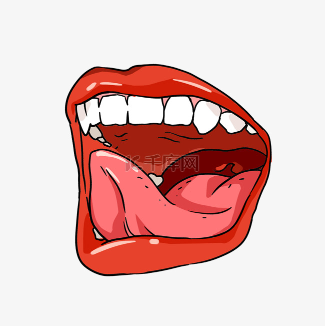 张开的大嘴巴手绘图素材图片免费下载 千库网