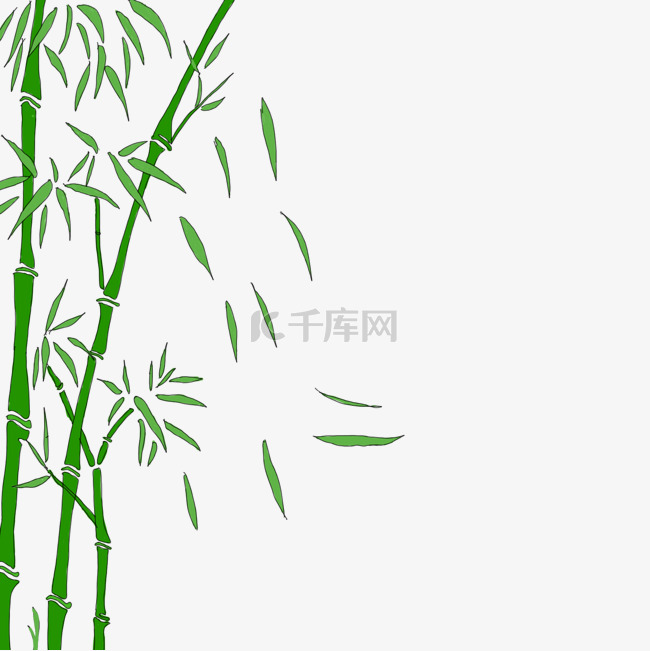 随风飘落的绿色竹叶素材图片免费下载 千库网
