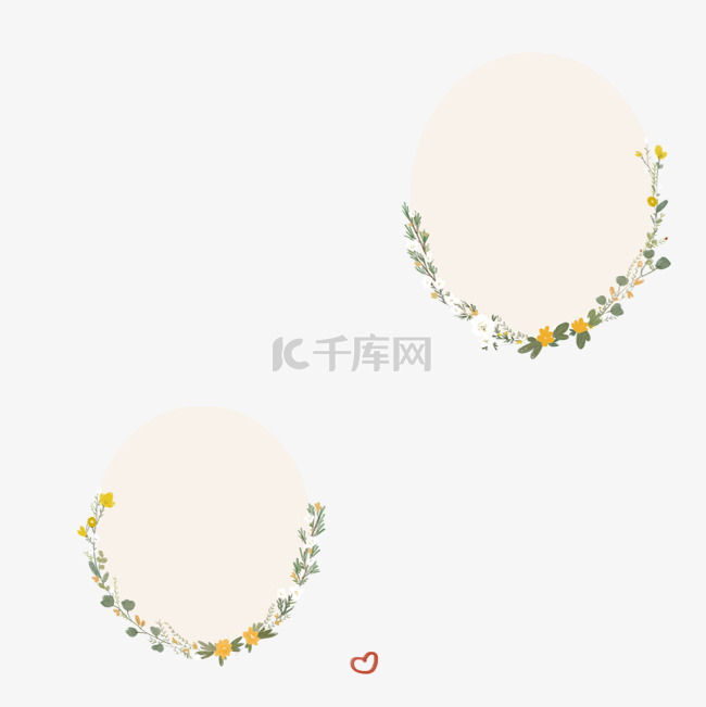 婚礼边框花朵手绘素材图片免费下载 千库网