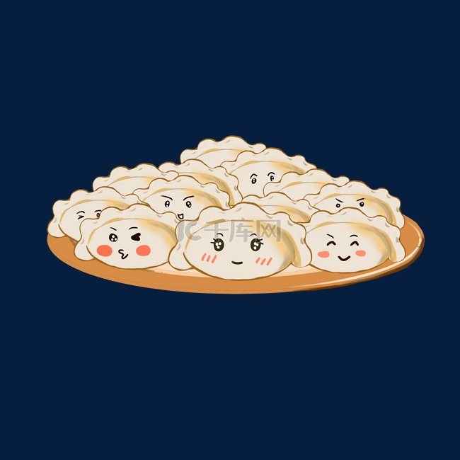 手绘卡通饺子插画素材图片免费下载 千库网