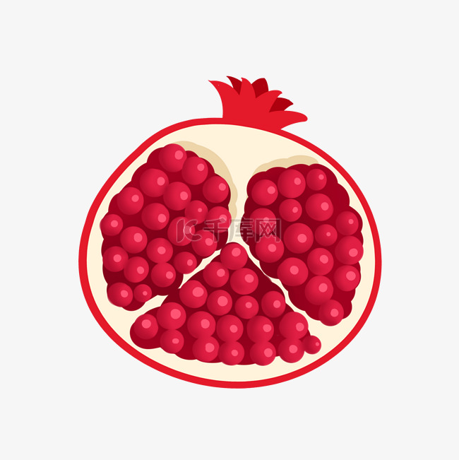 红色石榴水果插画素材图片免费下载 千库网