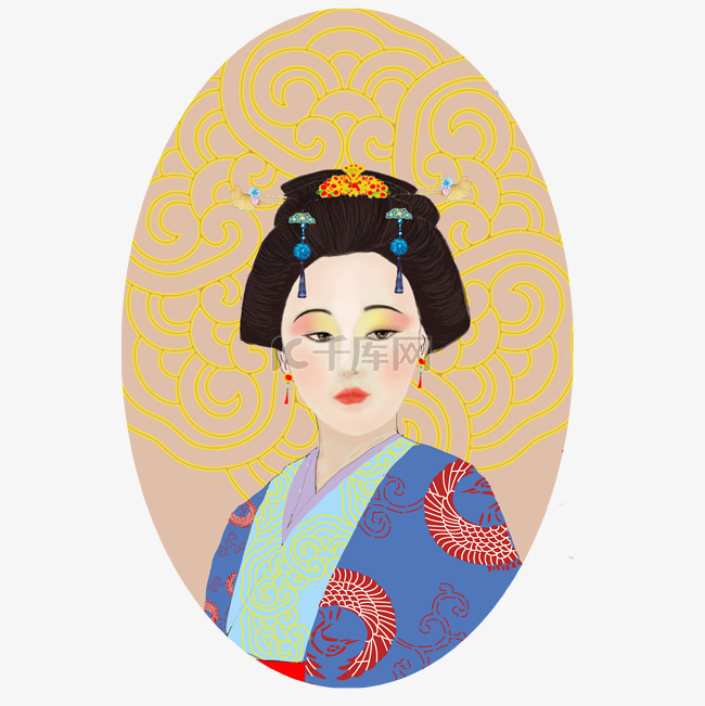 绘日本和服艺伎免抠图素材图片免费下载 千库网